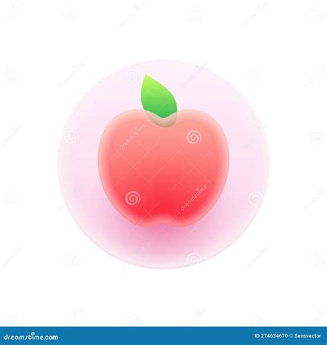 Apple Fruit Glassmorphism Icon Stock Vector Illustration Of Health