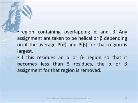 Chou Fasman Algorithm For Protein Structure Prediction Pptx