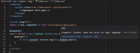 Vuejs Quasar Typescript Class Based Components Property Route