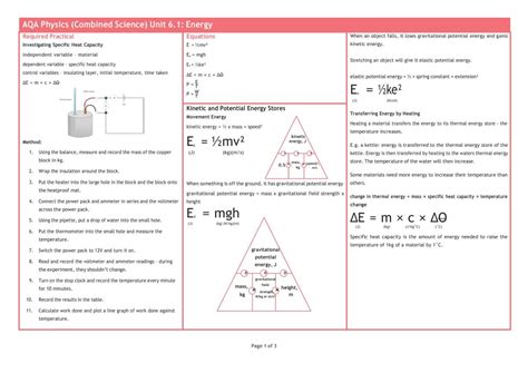 Aqa Gcse Physics Notes Physics Higher Gcse Aqa Thinkswap