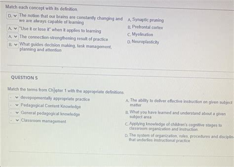Solved Match Each Concept With Its Definition D The Notion Chegg Com