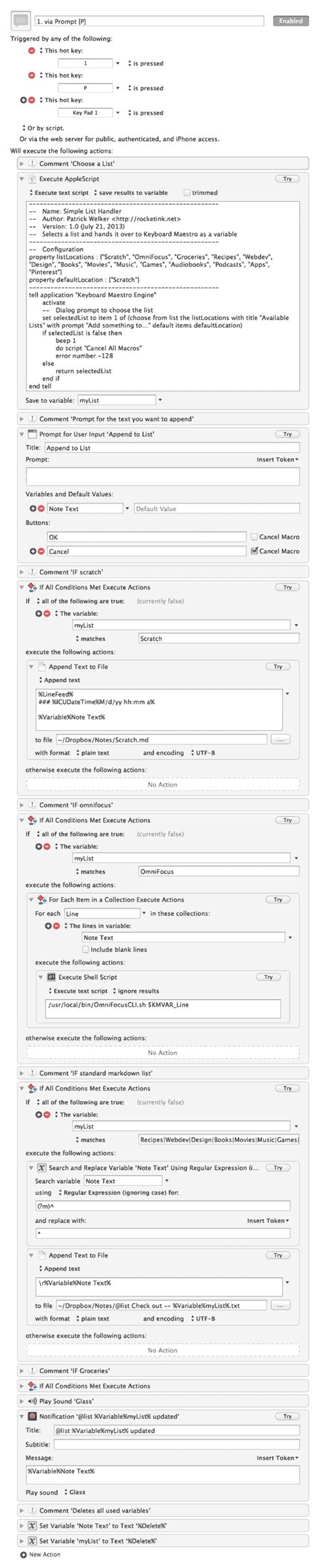 Create And Edit Lists In Keyboard Maestro With Applescript — Rocketink