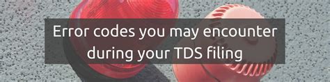 TDS Error Codes
