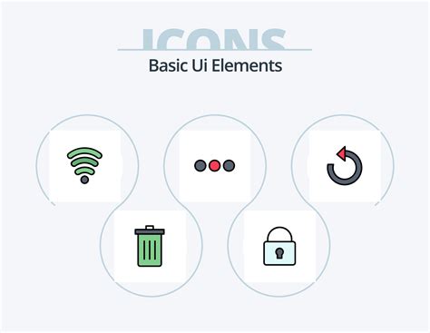 Basic Ui Elements Line Filled Icon Pack 5 Icon Design Down Sharing Web Social Media