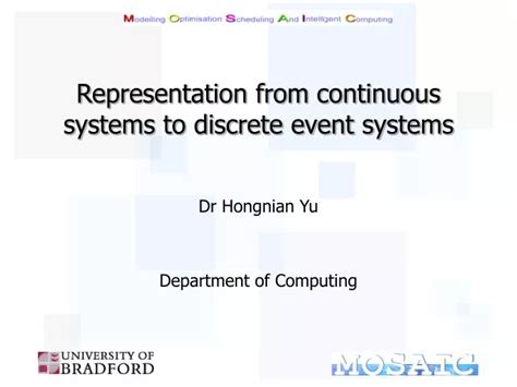 ppt representation from continuous systems to discrete event systems