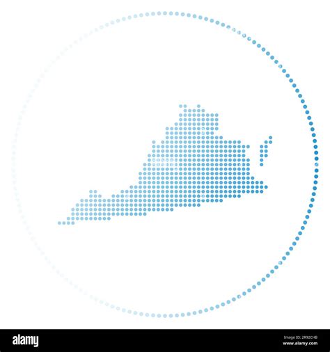 Virginia Digital Badge Dotted Style Map Of Virginia In Circle Tech