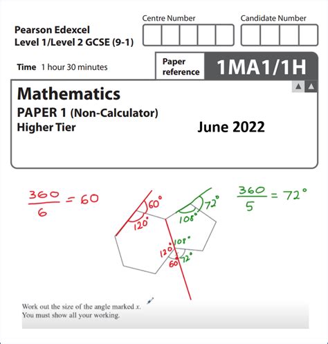 Edexcel Gcse 9 1 Mathematics June 2022 Paper 1ma11h Video Lessons Questions Step By Step