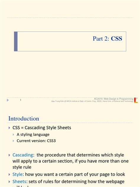 Part 2 Css Ac2070 Web Design And Programming Pdf Web Development World Wide Web