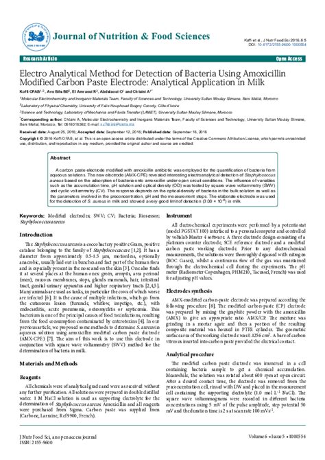 Pdf Electro Analytical Method For Detection Of Bacteria Using