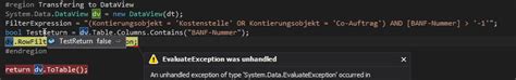 C Unable To Have A Dash In The Name Of A Datatable Column For