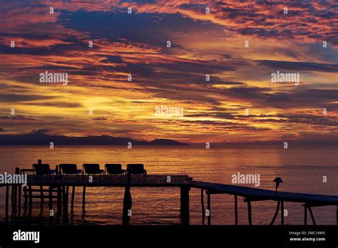 The Boardwalk At Wai Resort Raja Ampat Islands Indonesia Stock Photo