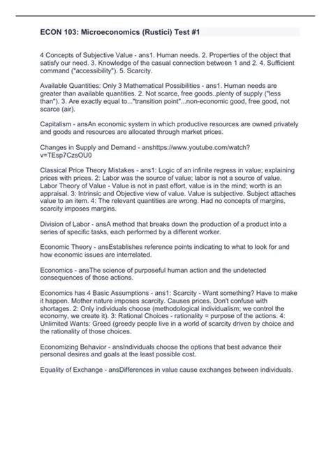 Econ 103 Microeconomics Rustici Test 1 Econ 103 Stuvia Us
