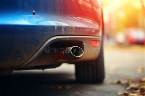 Close Up Of Cars Exhaust Pipe Signifies Car Pollution Stock Illustration Illustration Of