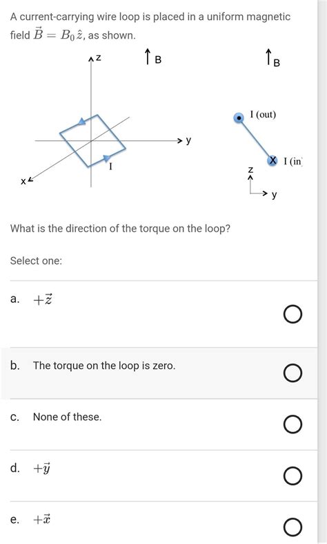 Solved A Current Carrying Wire Loop Is Placed In A Uniform Chegg Com