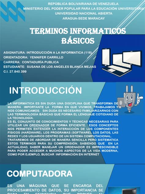 Términos Básicos De Informática Pdf Hardware De La Computadora