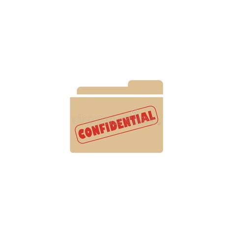 Confidential Folder Icon Folder Password Protection Icon Isolated On White Background Stock