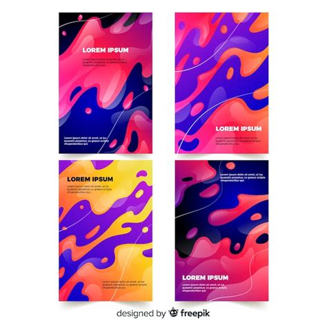 Free Vector Set Of Covers With Liquid Effect