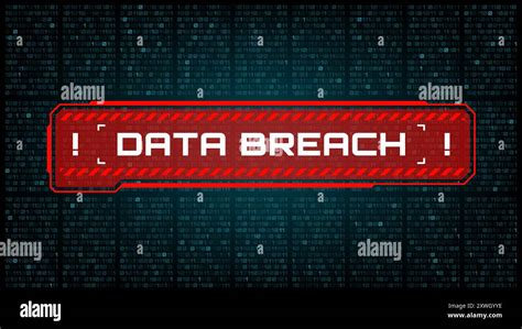 Data Breach Cyber Attack Threat And Hackers Danger Warning Alert Red