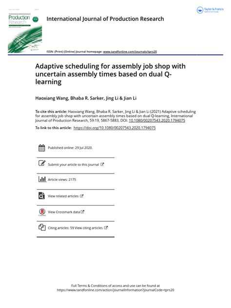 Adaptive Scheduling For Assembly Job Shop With Uncertain Assembly Times