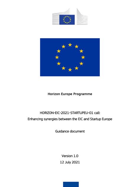 Enhancing Synergies Between The Eic And Startup Europe Pdf Startup Company Small Business