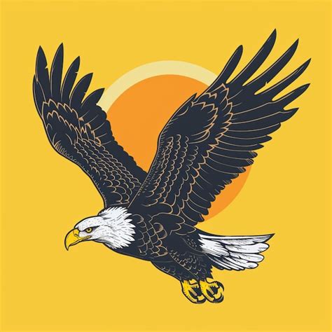 Flying Eagle Bird Illustration Icon Cartoon Graphics Premium Ai Generated Image