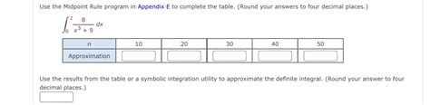 Solved Use The Midpoint Rule Program In Appendix E To