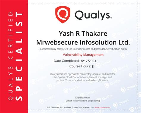 Yash Thakare On Linkedin Vulnerabilitymanagement Qualys