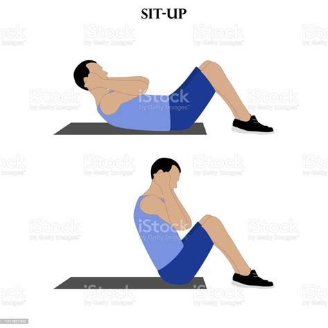 Situp Exercise Strength Workout Vector Illustration Stock Illustration