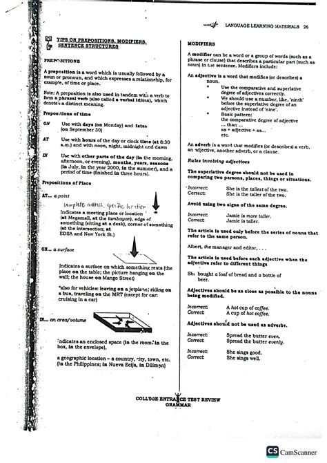 Solution Tips On Preposition Modifiers And Sentence Structures