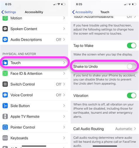 how to enable disable shake to undo on iphone running ios 17 1 1