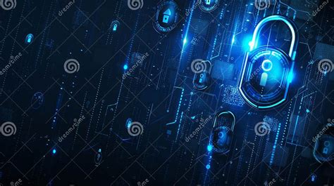 Mitigating Risks Cybersecurity Concept With Digital Locks And Secure Data Networks In A