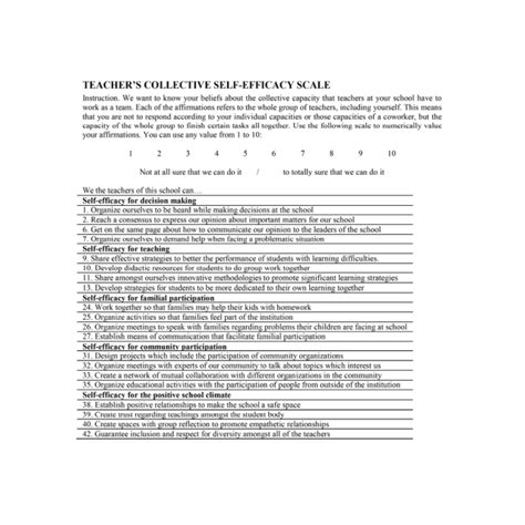 Appendix Teachers Collective Self Efficacy Scale Download Scientific Diagram