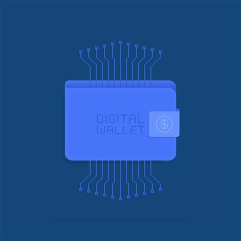 Premium Vector Digital Wallet With Pixel Art Microcircuit Concept Of