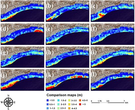 Comparison Maps Of The Estimated Bathymetry And In Situ Data For The Download Scientific