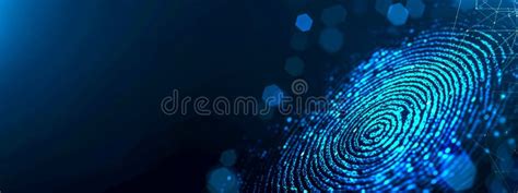 Blue Digital Fingerprint Biometrics For Secure Authentication And Cyber