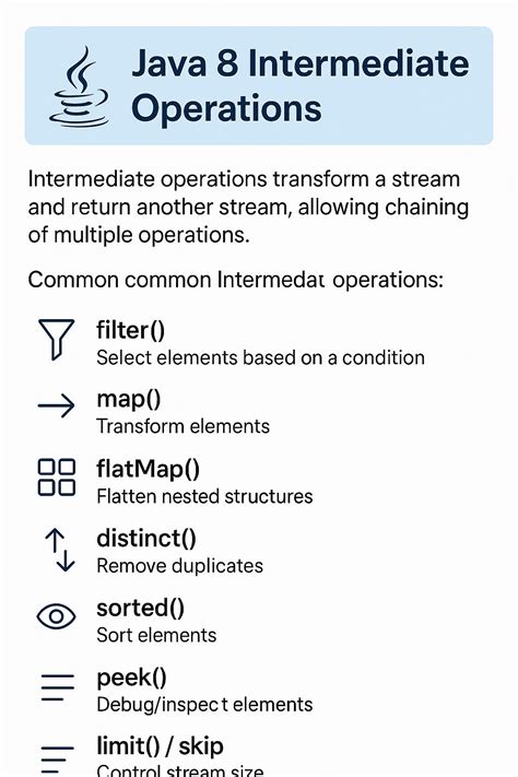 Java8 Streams Intermediateoperations Javadeveloper Learningjourney