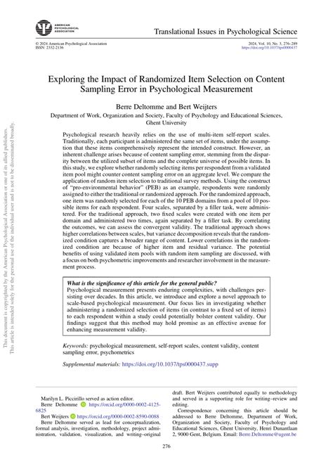 exploring the impact of randomized item selection on content sampling