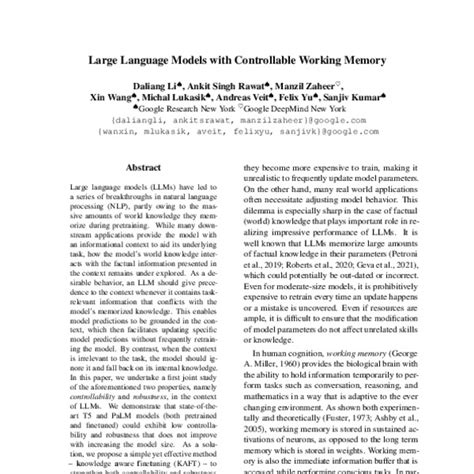 Large Language Models With Controllable Working Memory Acl Anthology