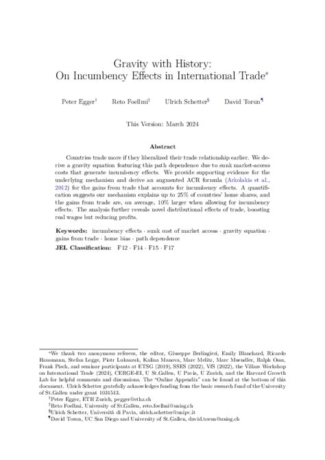 Pdf Path Dependency In International Trade