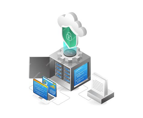 Premium Vector Server Cloud Computing Data Center Vector Illustration