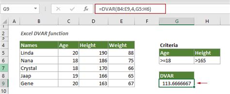 How To Use The Dvar Fucntion In Excel