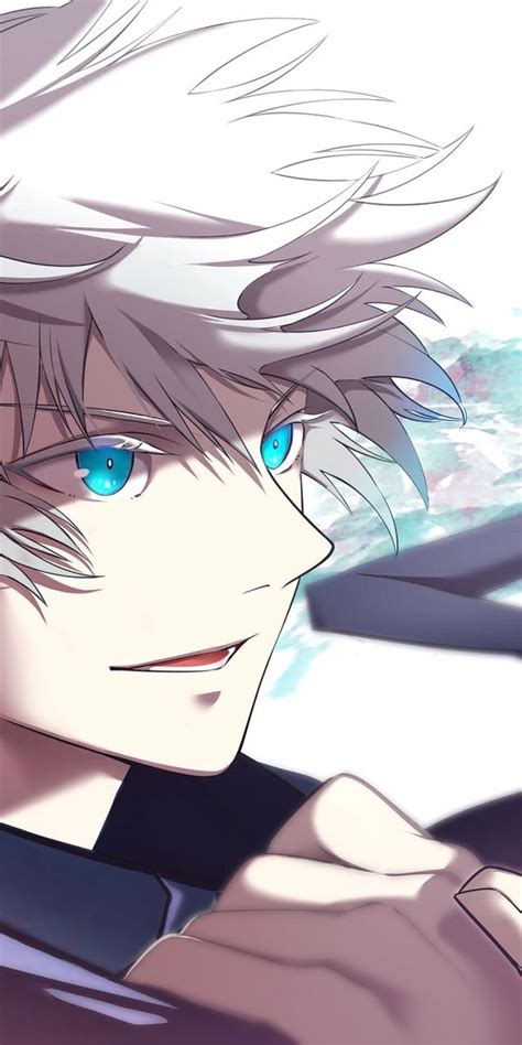 Обои на рабочий стол Аниме Голубые Глаза Седые Волосы Сатору Годжо Магическая Битва