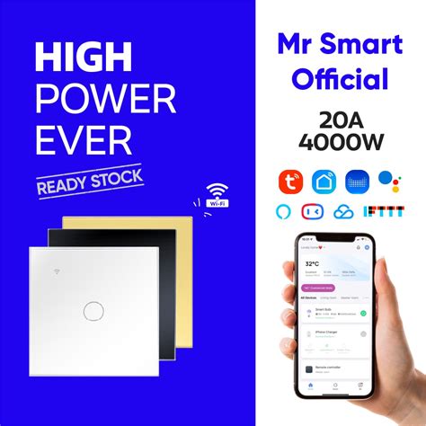 WIFI 20A Smart switch for Air conditioner water heater Suis Dinding Pintar 智能触摸开关 wifi switch