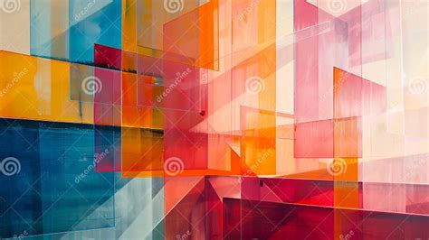 Abstract Colorful Geometric Shapes Overlapping And Creating A Dynamic And Modern Visual Perfect