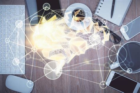 Premium Photo Multi Exposure Of Brain Drawing Over Work Table Desktop Top View Global Data