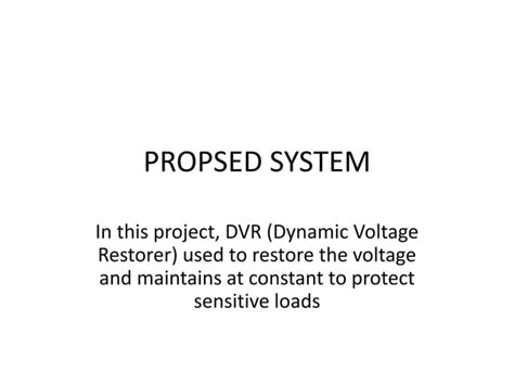 Power Quality Improvement By Using Dvr Pptx Home Appliances Home And Garden