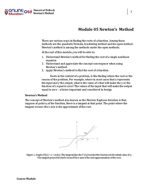 w6 lesson 4 newton s method module pdf