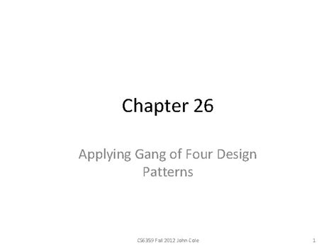 Chapter Applying Gang Of Four Design Patterns