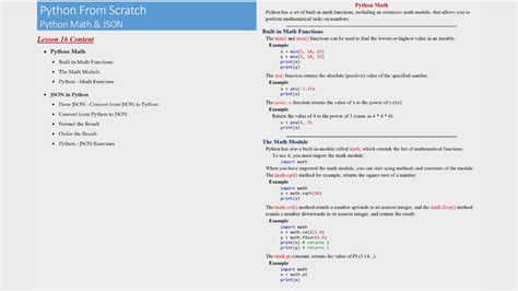 Python From Scratch Lesson 16 Pdf Python Math And Json