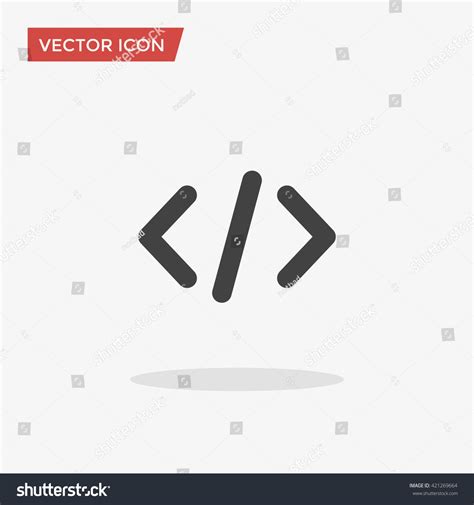 code icon trendy flat style isolated stock vector royalty free